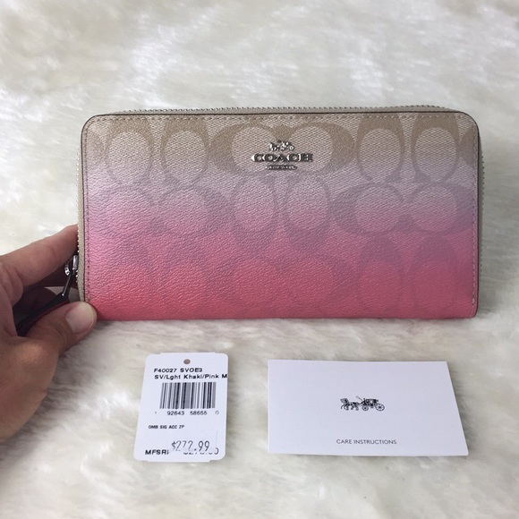 Coach | Bags | Coach Ombre Signature Wallet Pink | Poshmark